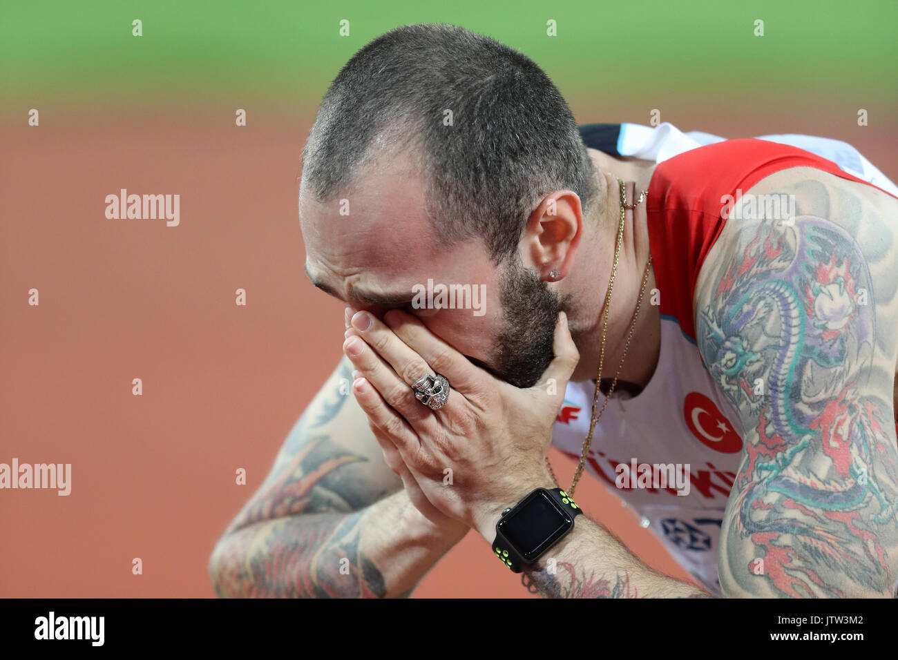 London, UK. 10th Aug, 2017. Ramil GULIYEV (Turkey) winner of the 200m ...