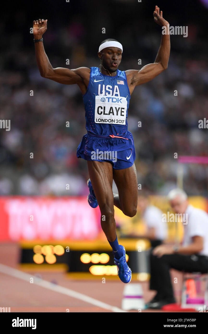 London, UK. 10 August 2017. Eventual second placed Will Claye (USA ...