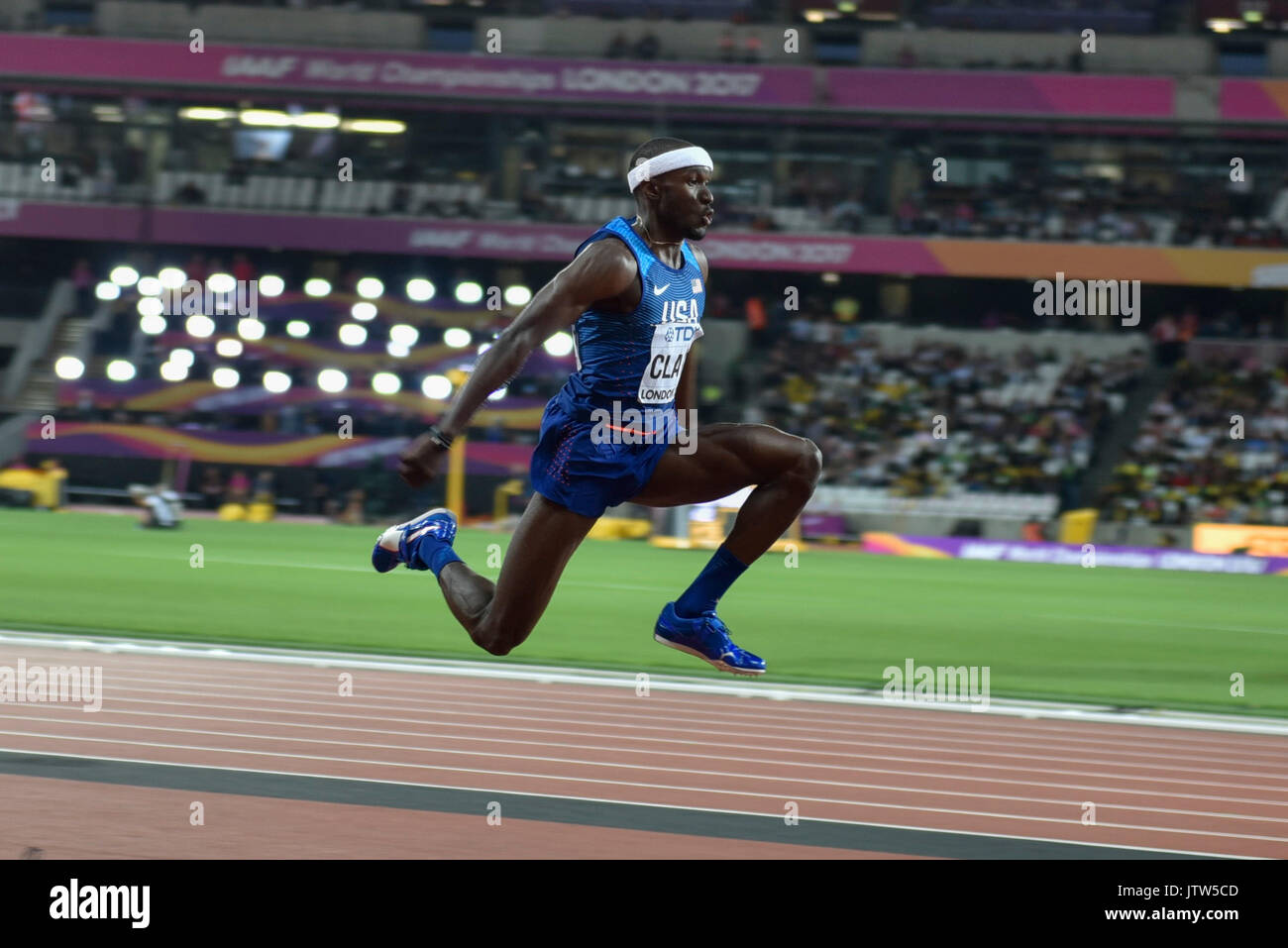 London, UK. 10 August 2017. Eventual second placed Will Claye (USA ...