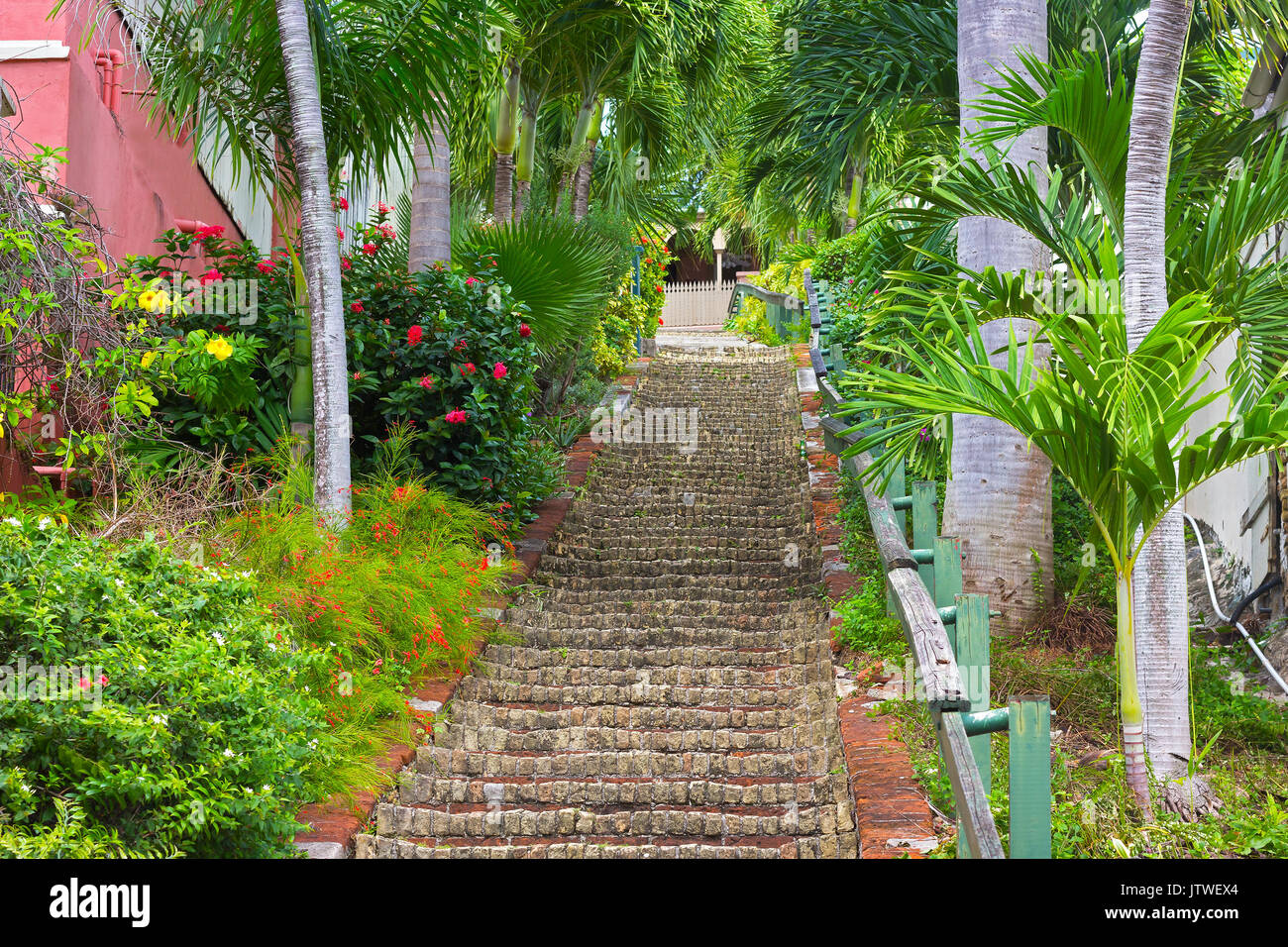 The 99 steps in Charlotte Amalie, St Thomas, USVI. The picturesque ...