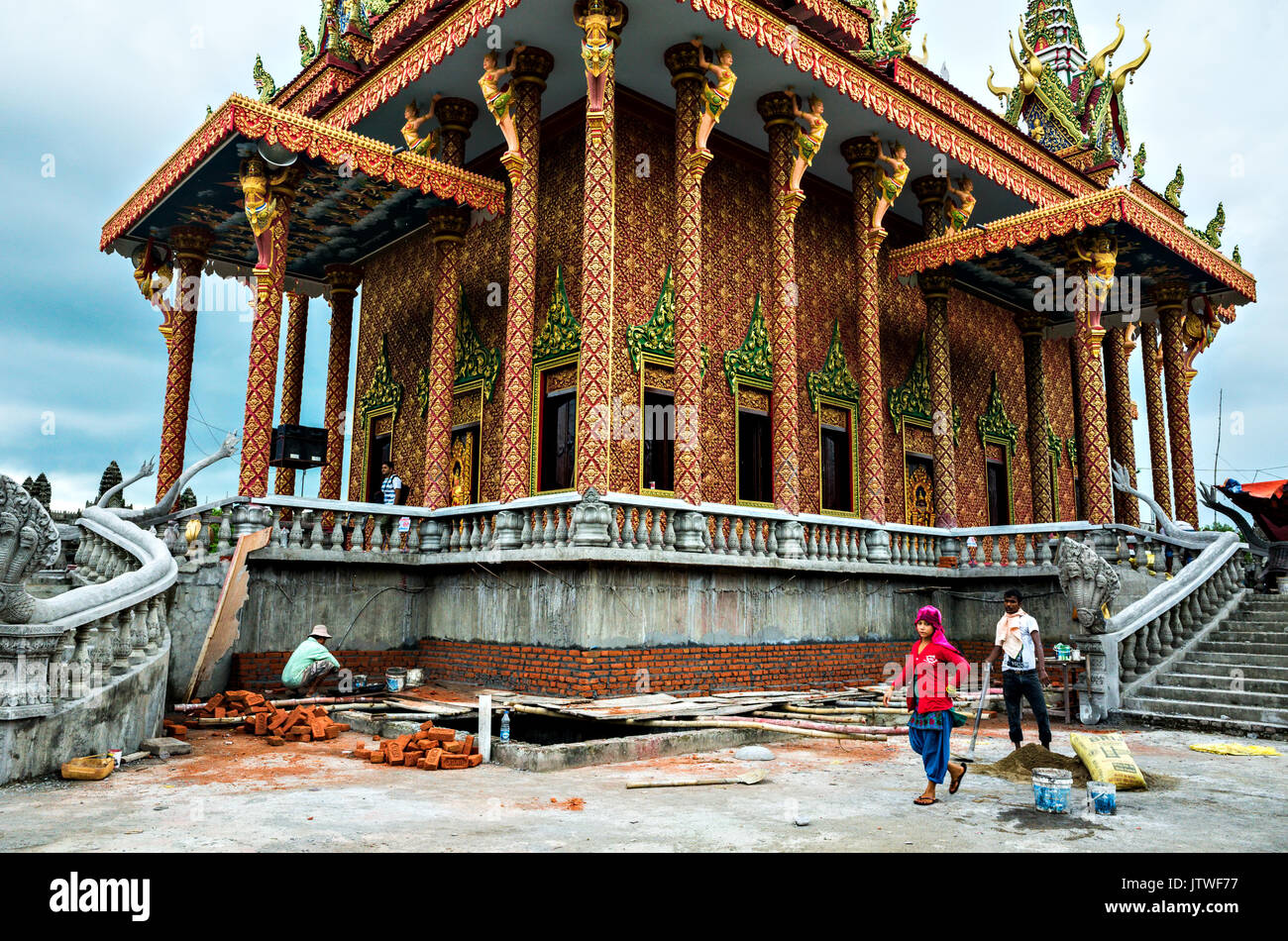 Buddhist monastery built by Combodia under reconstruction, Lumbini ...
