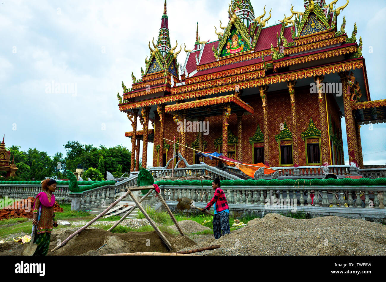 Buddhist monastery built by Combodia under reconstruction, Lumbini ...