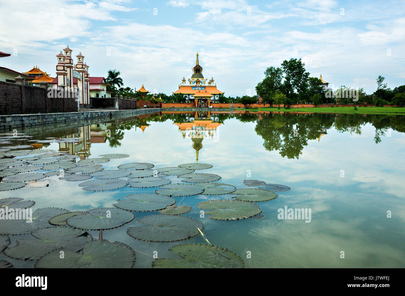 the great drigung kagyud lotus stupa built by Germany, lumbini peace ...