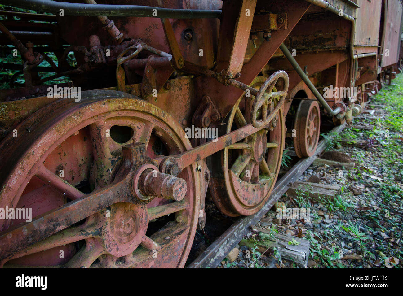 Abandon rustic train in Kanchanaburi Stock Photo - Alamy