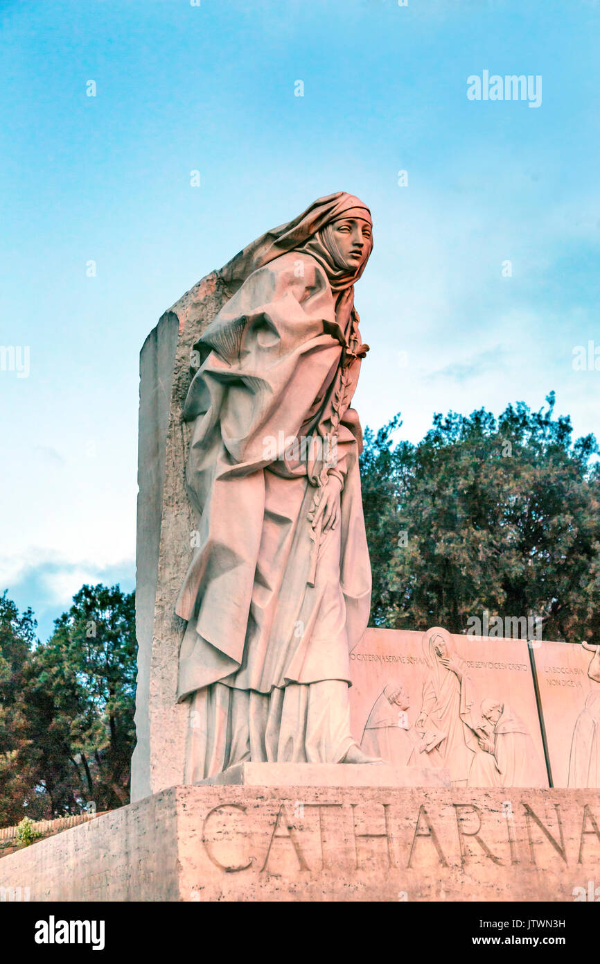 Saint Catherine Siena Statue Castel Sant Angelo Rome Italy. 14th ...