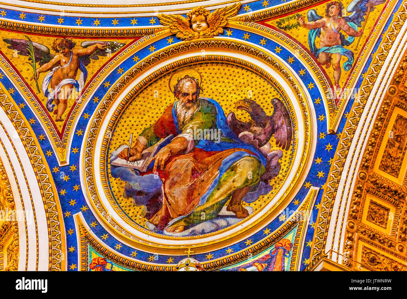 Saint Mark Eagle Gospel Writer Evangelist Mosaic Angels Saint Peter's Basilica Vatican Rome ...