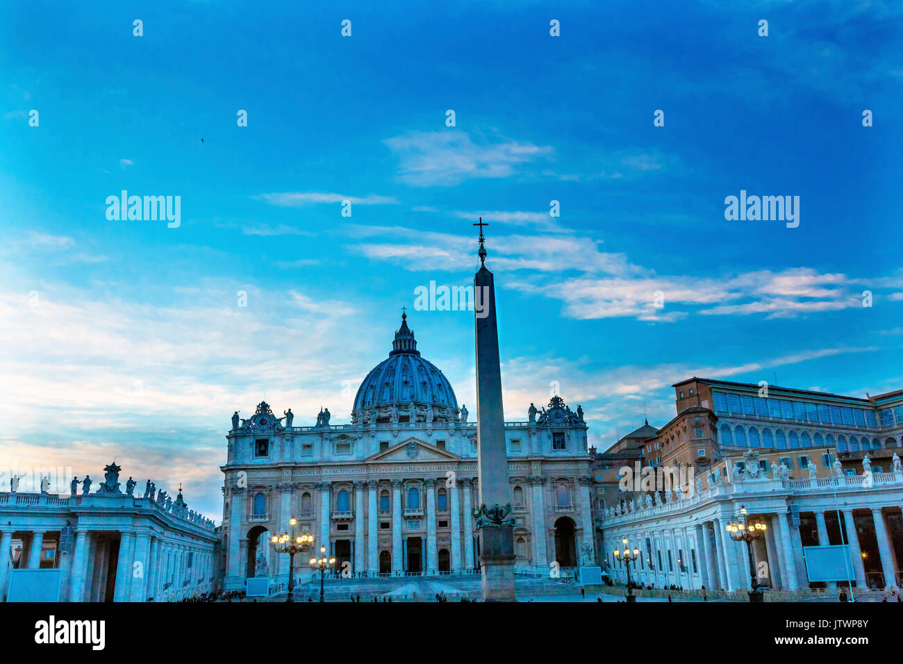 Saint Peter's Basilica Obelisk Front Michelangelo Dome Statues Bernini ...