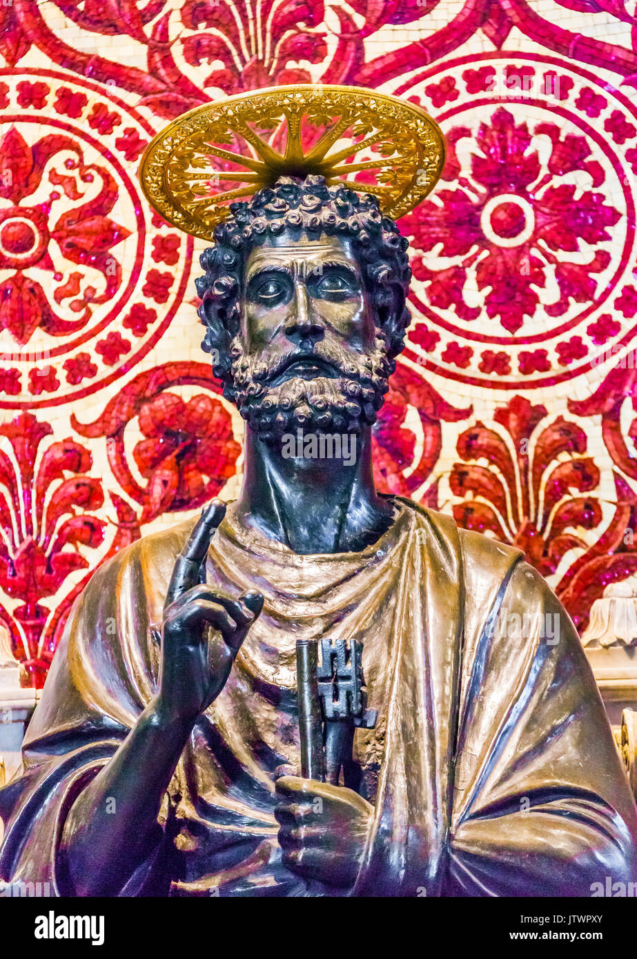 Ancient Saint Peter Keys Bronze Sculpture Statue Saint Peter's Basilica ...