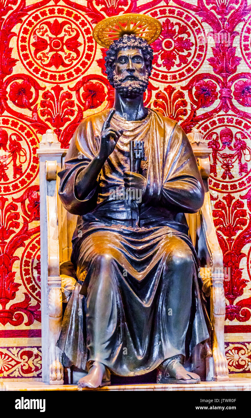 Ancient Saint Peter Keys Bronze Sculpture Statue Saint Peter's Basilica ...