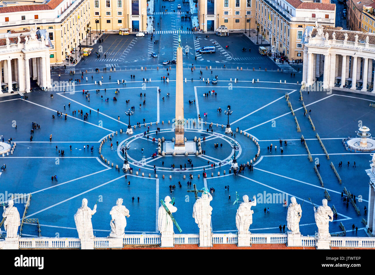 Obelisk Saint Peter's Square Statues Roof Saint Vatican Rome Italy ...