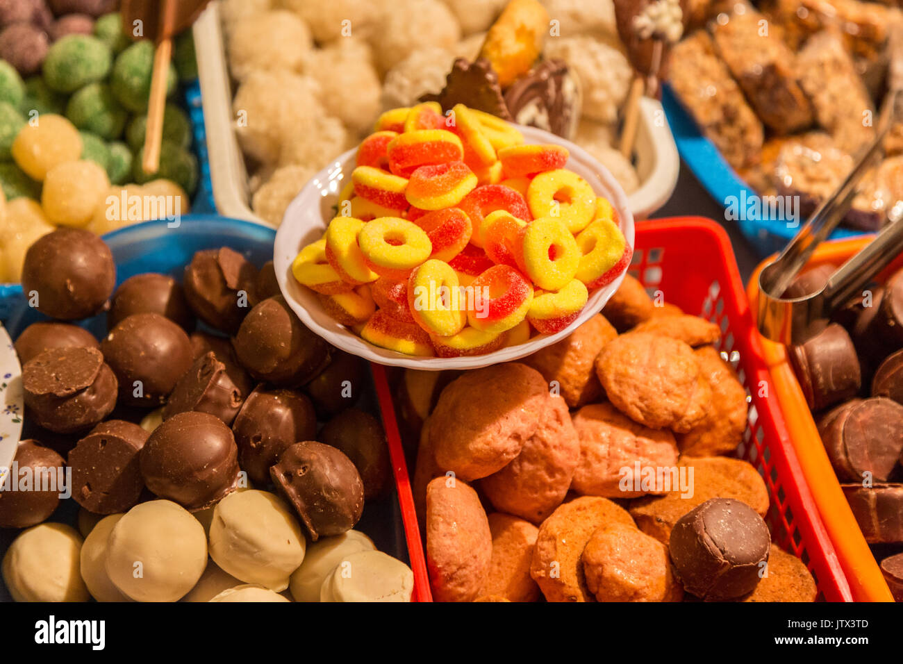 Traditional sweets at Corpus Christi celebration in Ecuador Stock Photo ...
