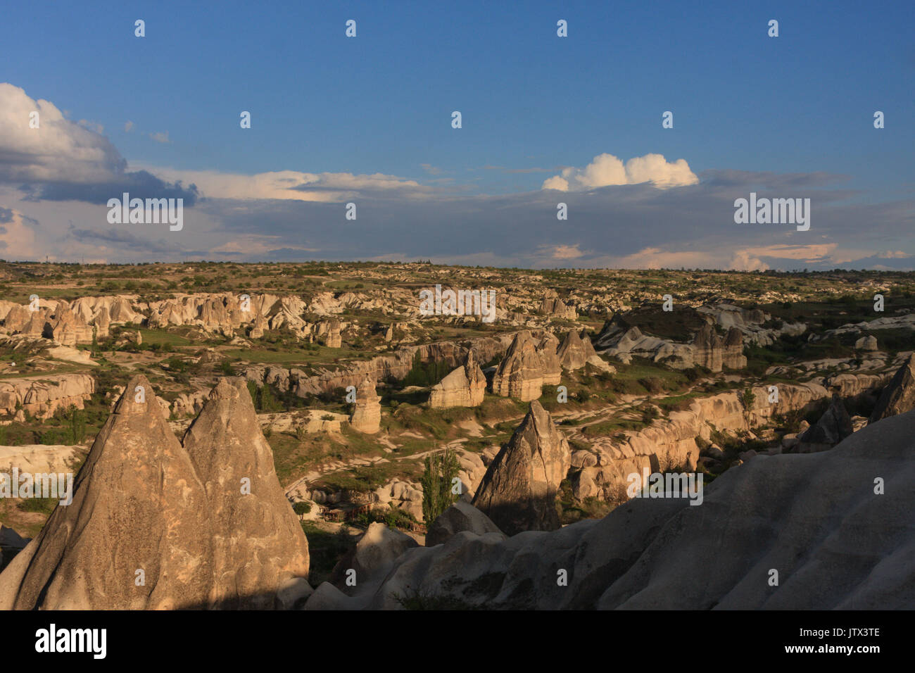 Horizontal shot of landscape of Cappadocia with fairy chimneys Stock ...