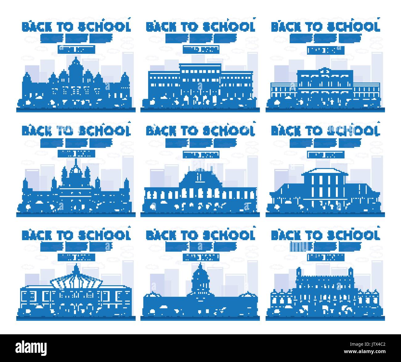 Outline Set of University, High School and College Study Banners ...