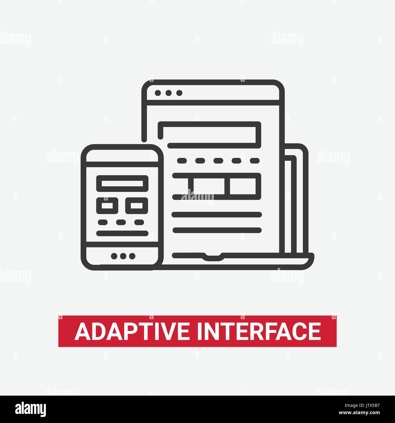 Adaptive Interface - modern vector line design icon Stock Vector Image ...