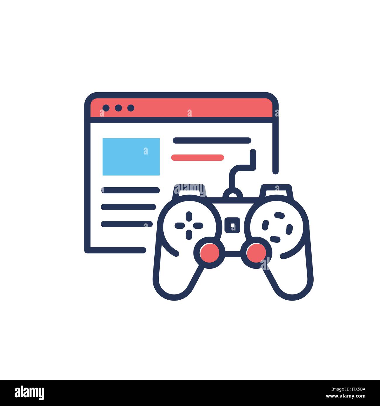 Browser Games - modern single vector line design icon Stock Vector ...