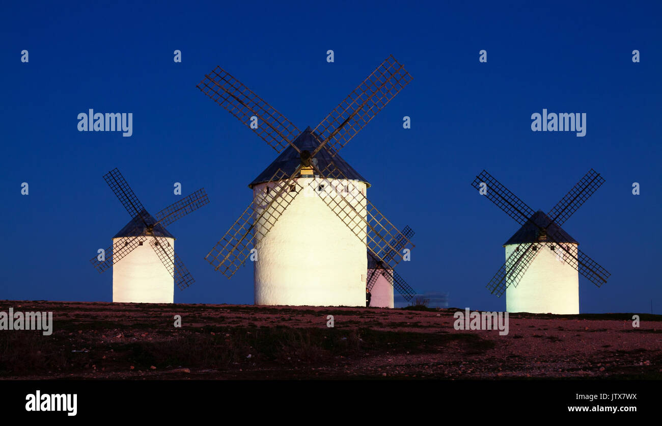 Group Of Windmills By Night High Resolution Stock Photography and ...
