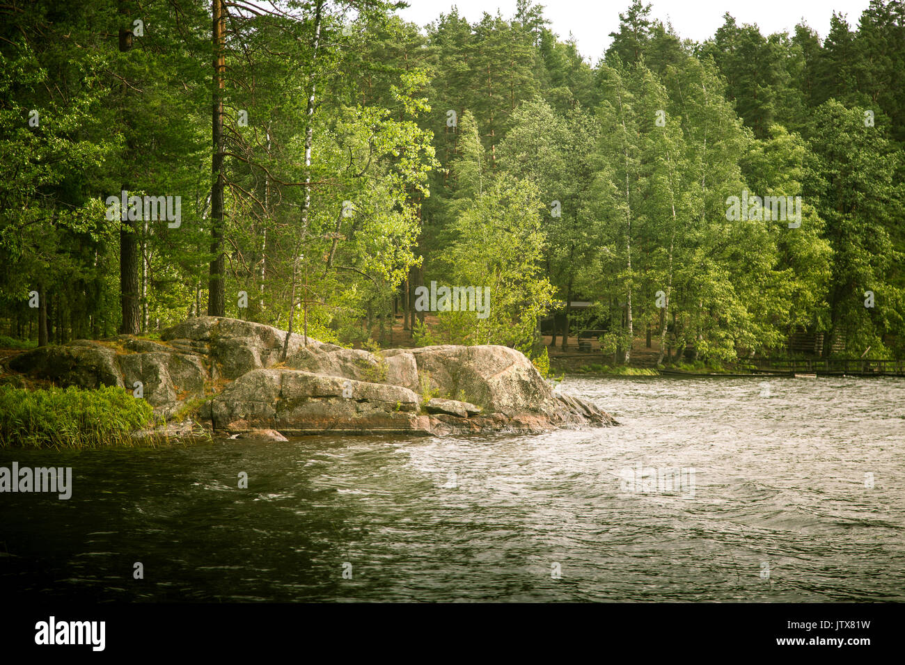 A beautiful lake landscape in Finland Stock Photo - Alamy