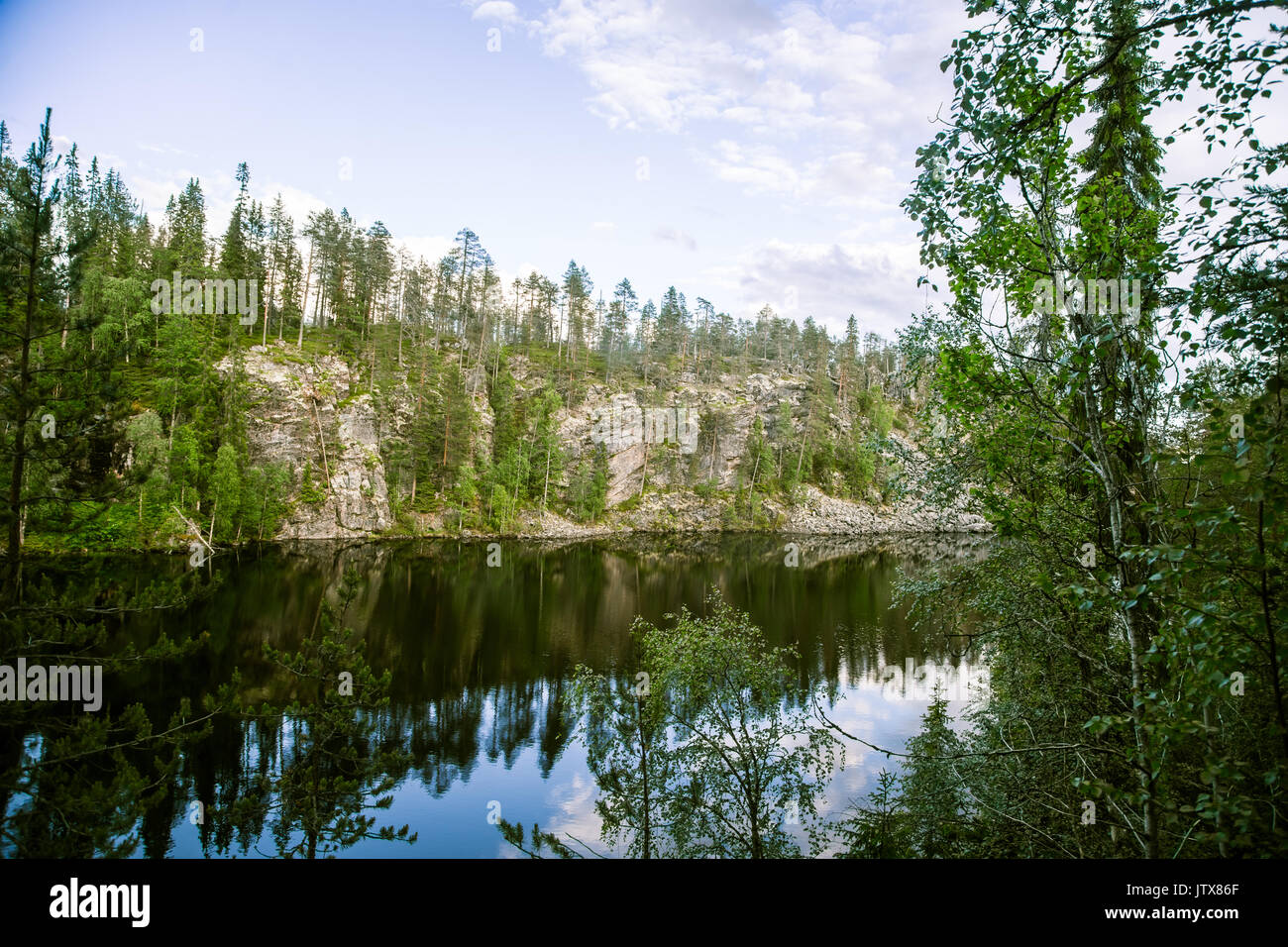 A beautiful lake landscape in Finland Stock Photo - Alamy