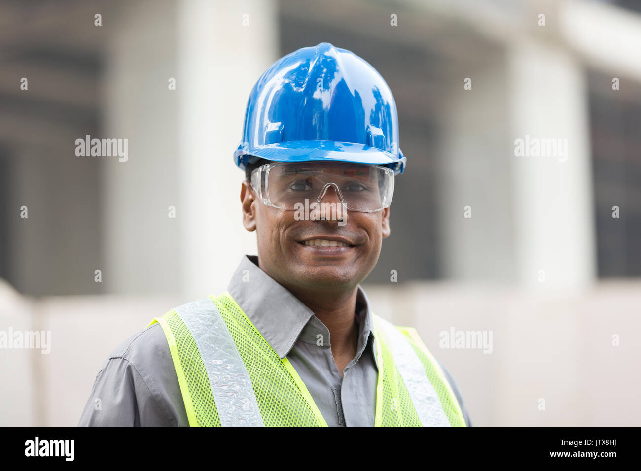 Portrait of a male Indian industrial engineer or builder at work Stock ...