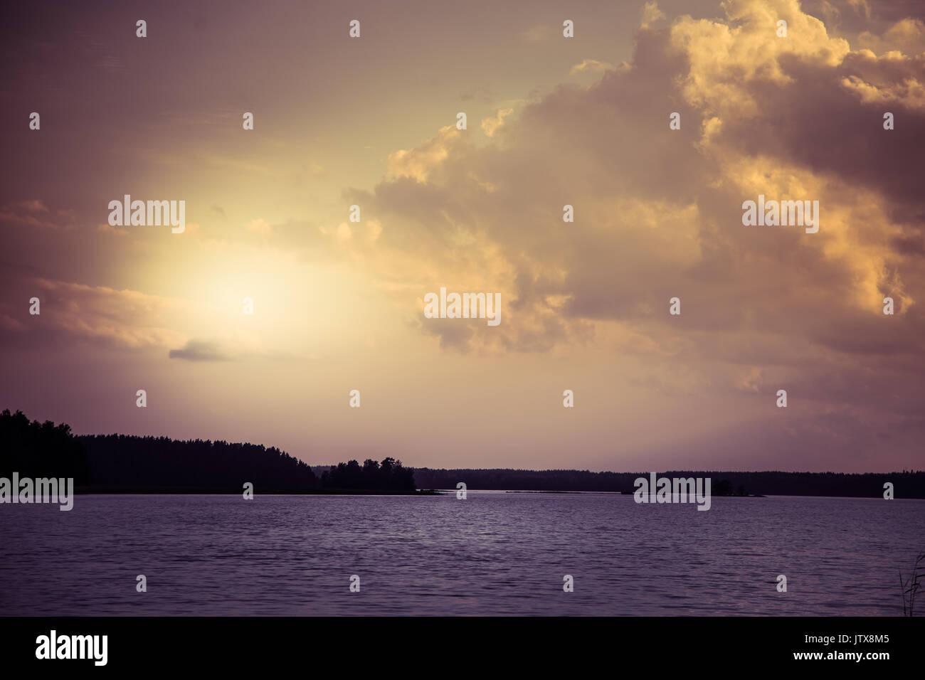 A beautiful lake landscape in Finland Stock Photo - Alamy