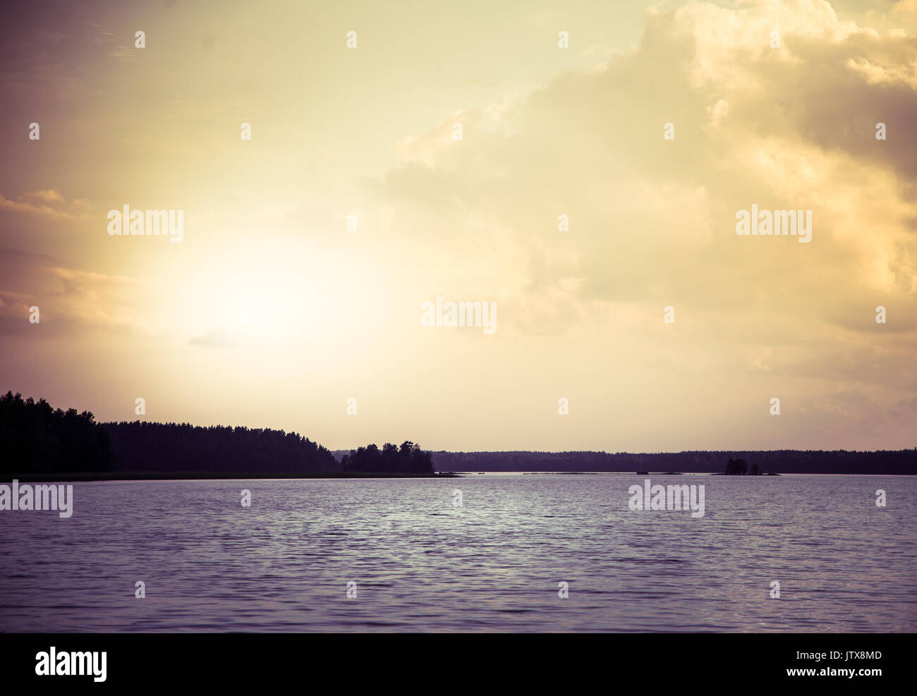 A beautiful lake landscape in Finland Stock Photo - Alamy