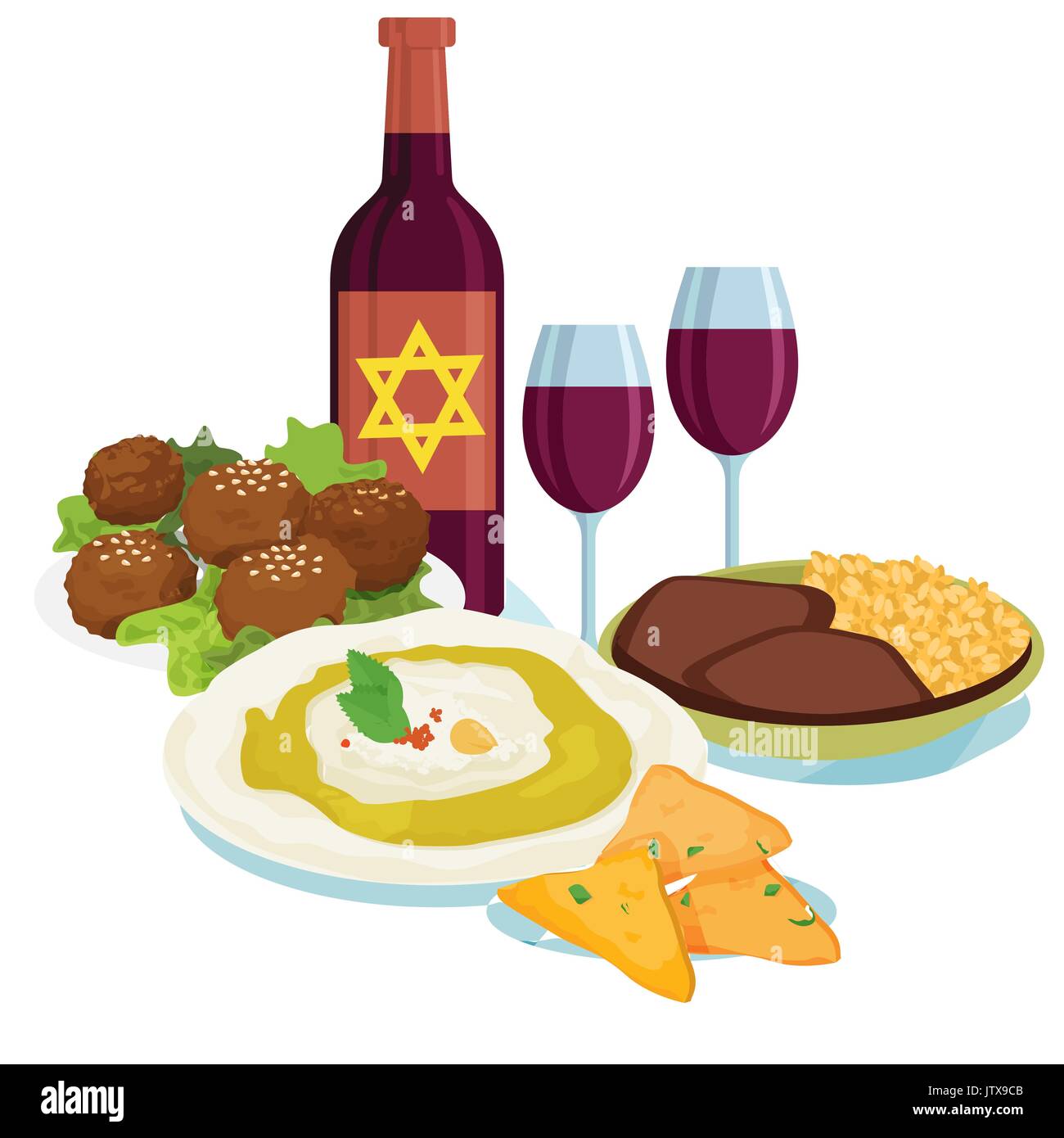 Rosh hashanah dinner Stock Vector Images - Alamy