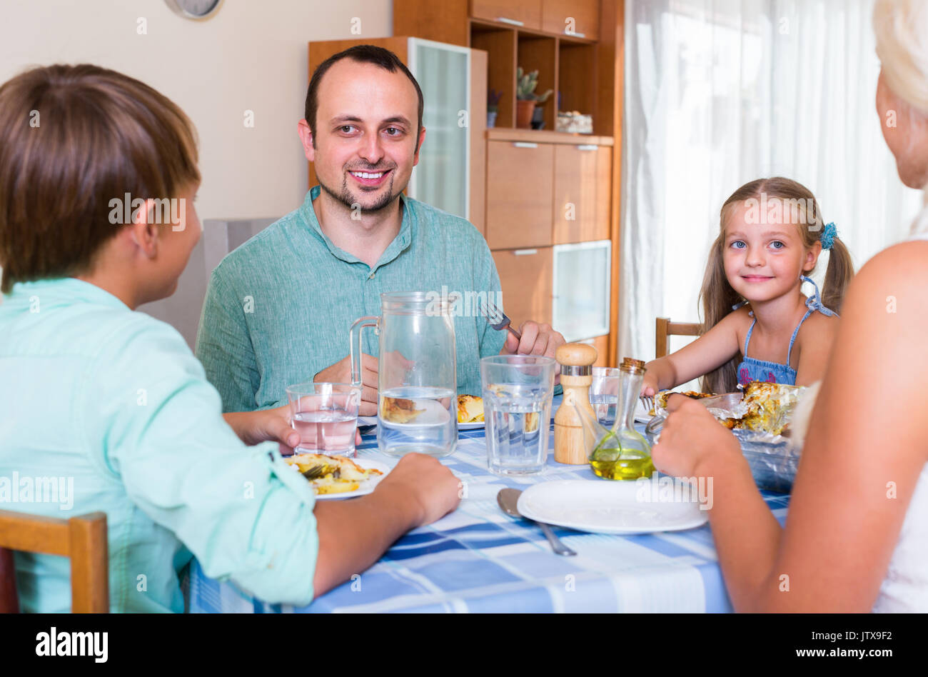 Middle Class Family Dinner High Resolution Stock Photography and Images ...