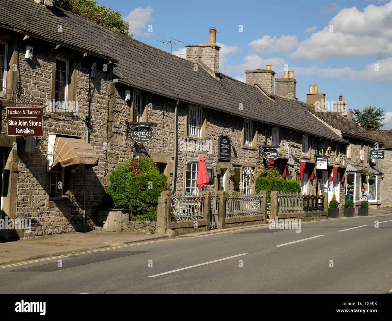 Derbyshire village of Castelton in the Peak District England Stock ...