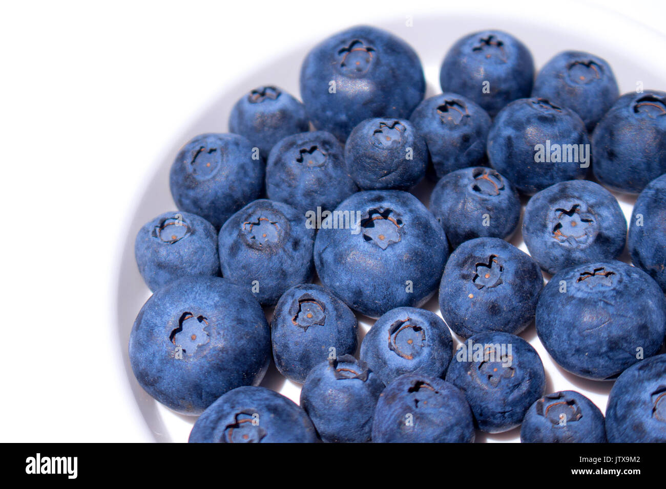 Blueberry. Close-up view of fresh Blueberries isolated on white ...