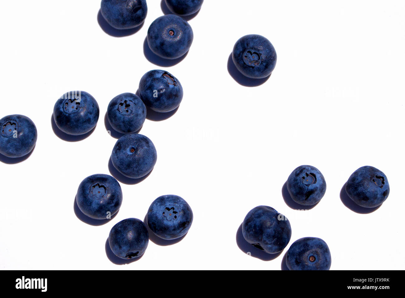 Blueberry. Close-up view of fresh Blueberries isolated on white ...