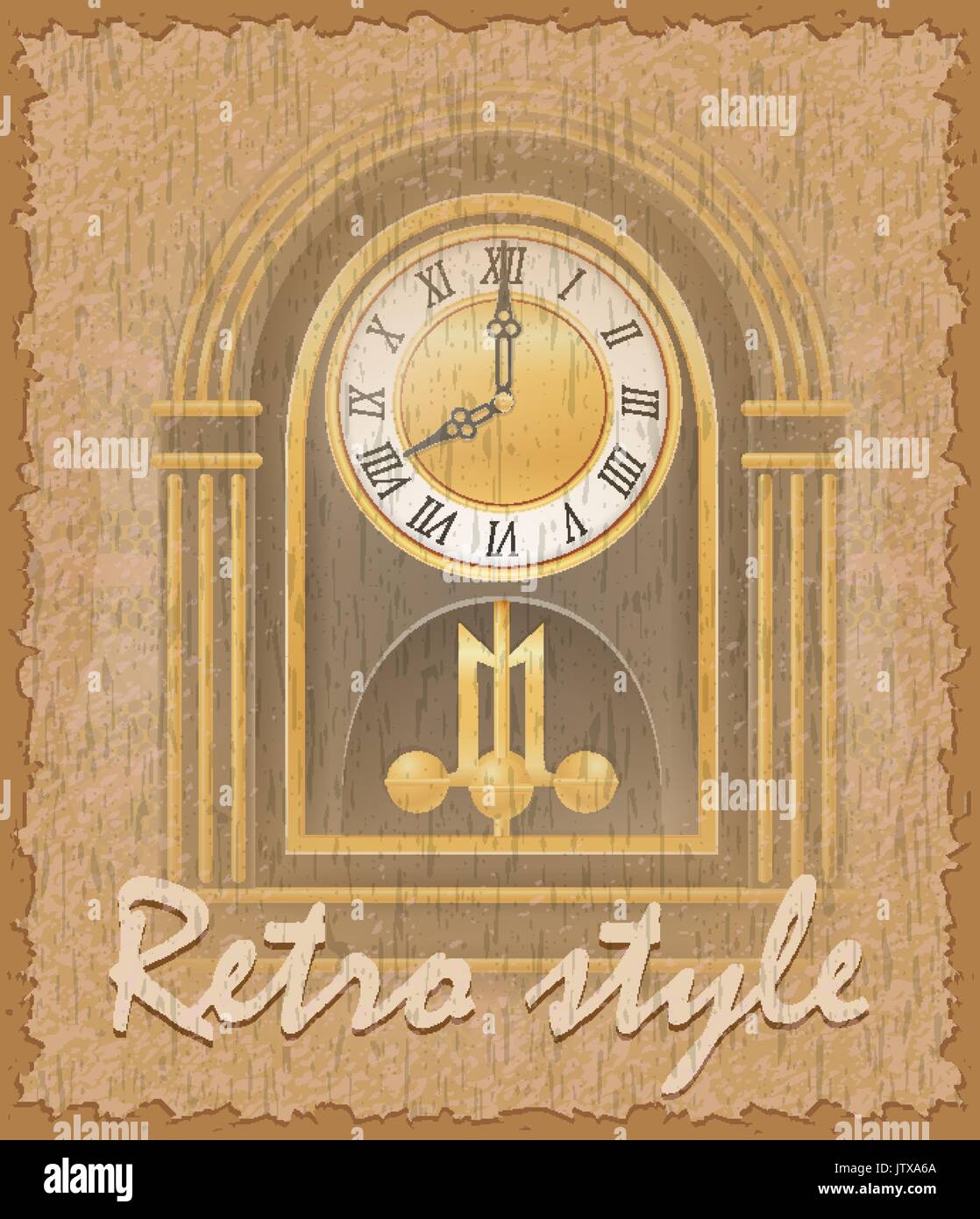 retro style poster old clock stock vector illustration Stock Vector ...