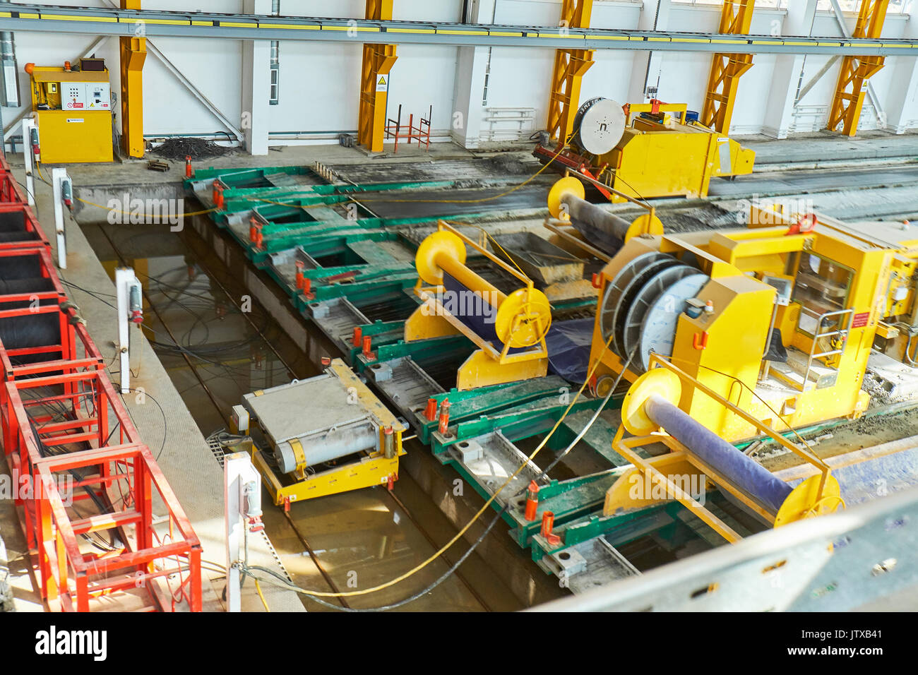 Manufacturing concrete slabs. reinforced concrete production Stock ...
