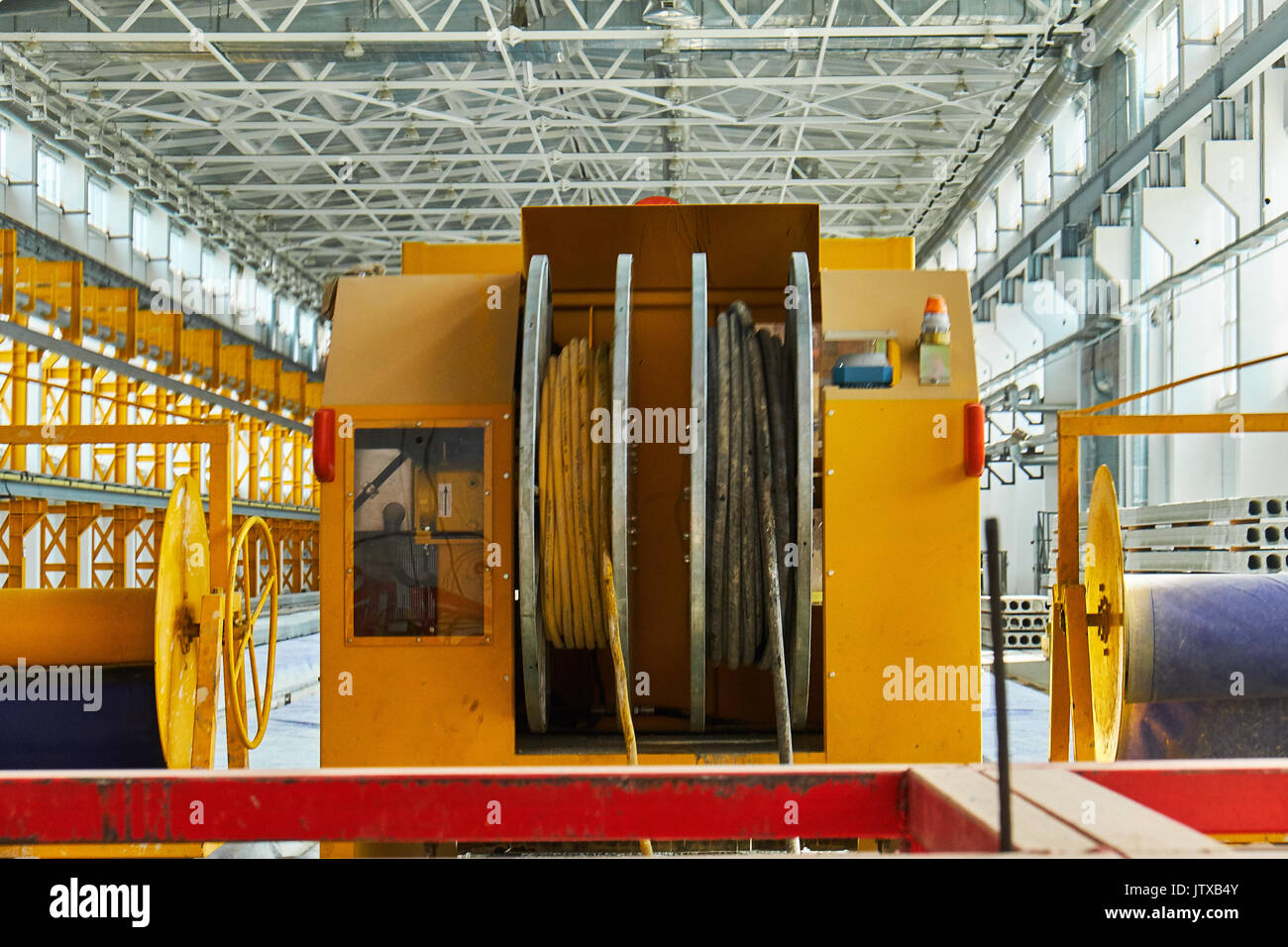 Manufacturing concrete slabs. reinforced concrete production Stock ...