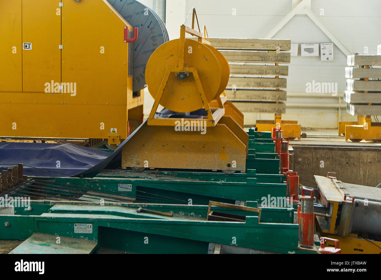 Manufacturing concrete slabs. reinforced concrete production Stock ...