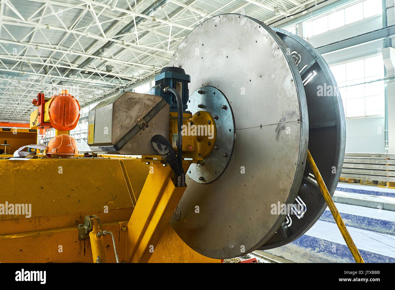 Manufacturing concrete slabs. reinforced concrete production Stock ...