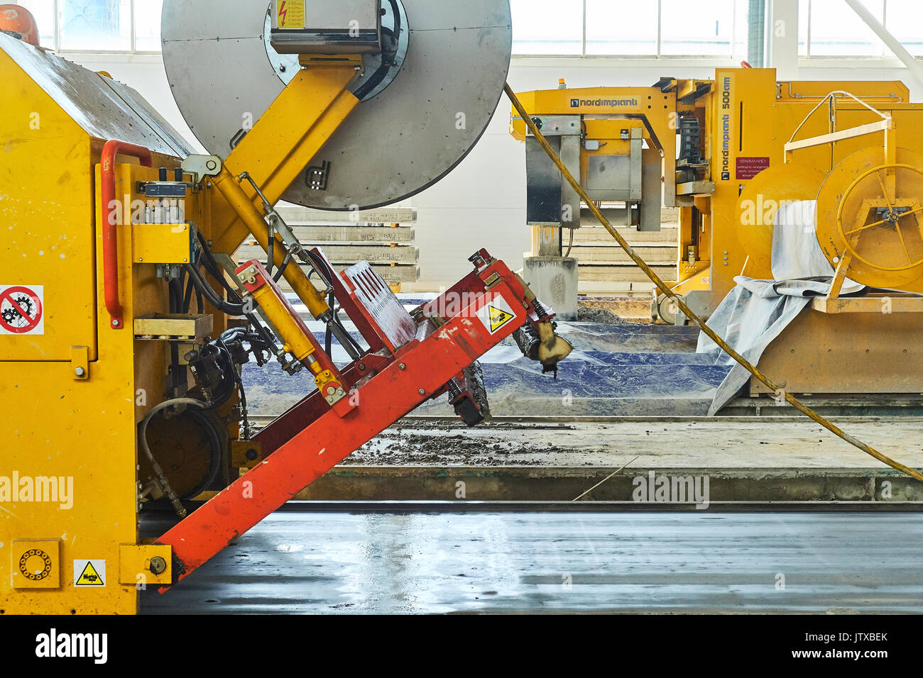 Manufacturing concrete slabs. reinforced concrete production Stock ...