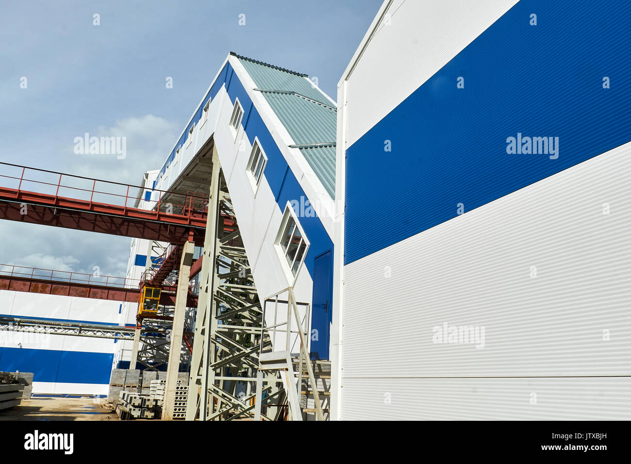 Manufacturing concrete slabs. reinforced concrete production Stock ...