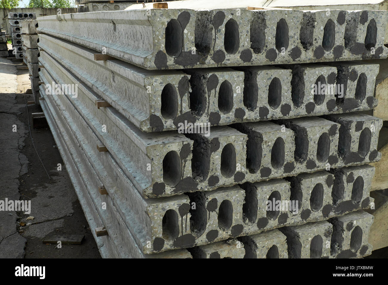 Manufacturing concrete slabs. reinforced concrete production Stock ...