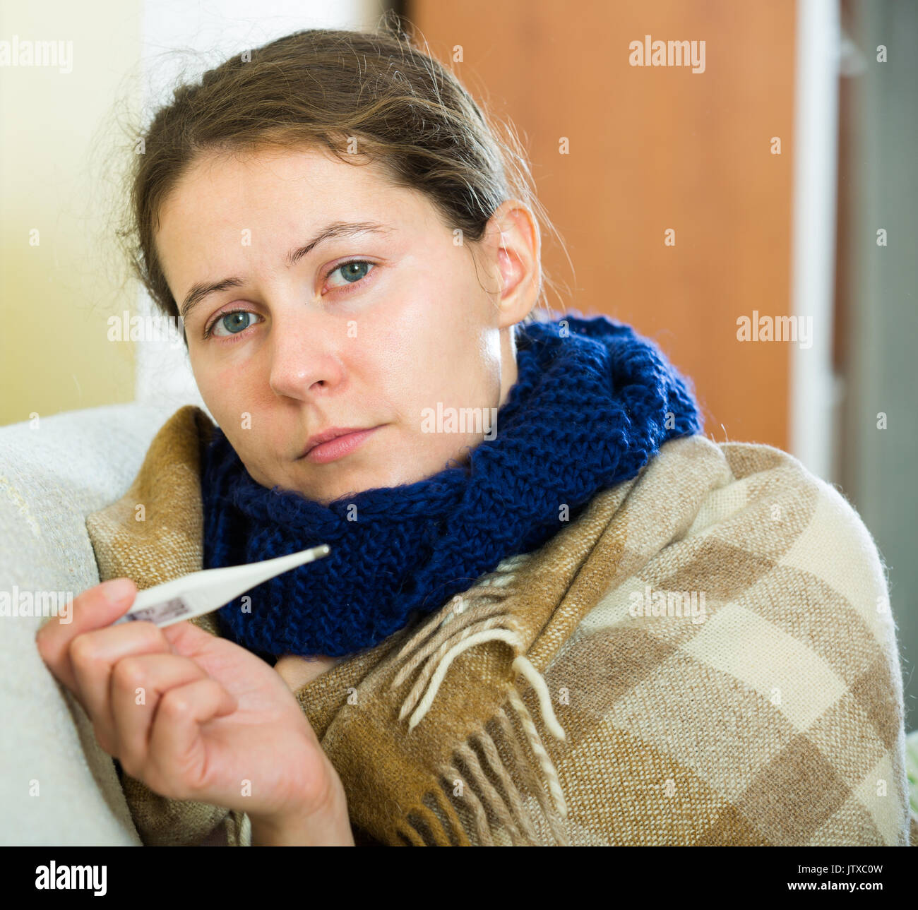 Woman suffering in heavy cold hi-res stock photography and images - Alamy