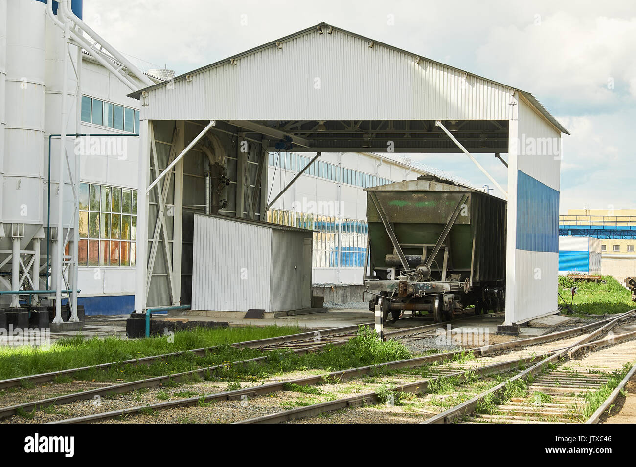 Manufacturing concrete slabs. reinforced concrete production Stock ...