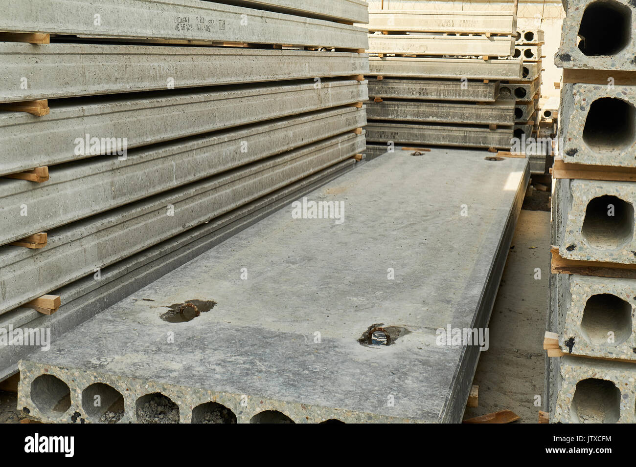 Manufacturing concrete slabs. reinforced concrete production Stock ...
