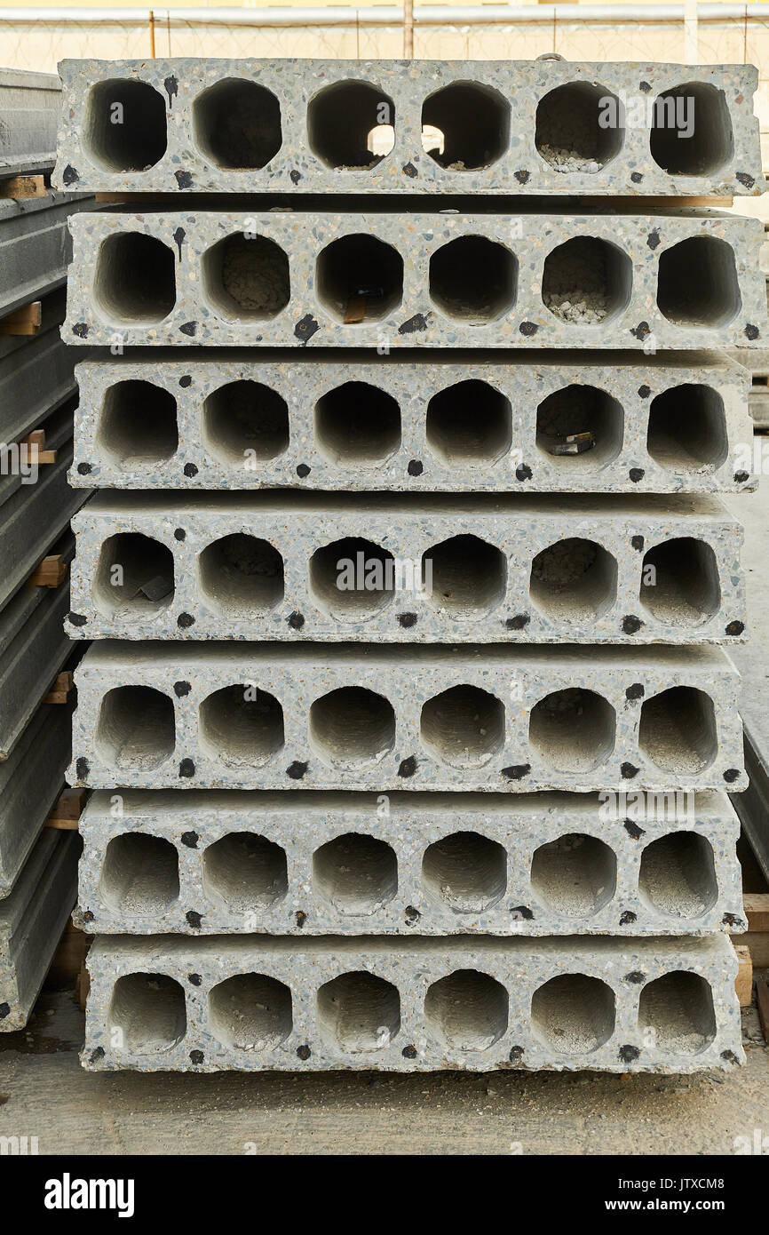 Manufacturing concrete slabs. reinforced concrete production Stock ...