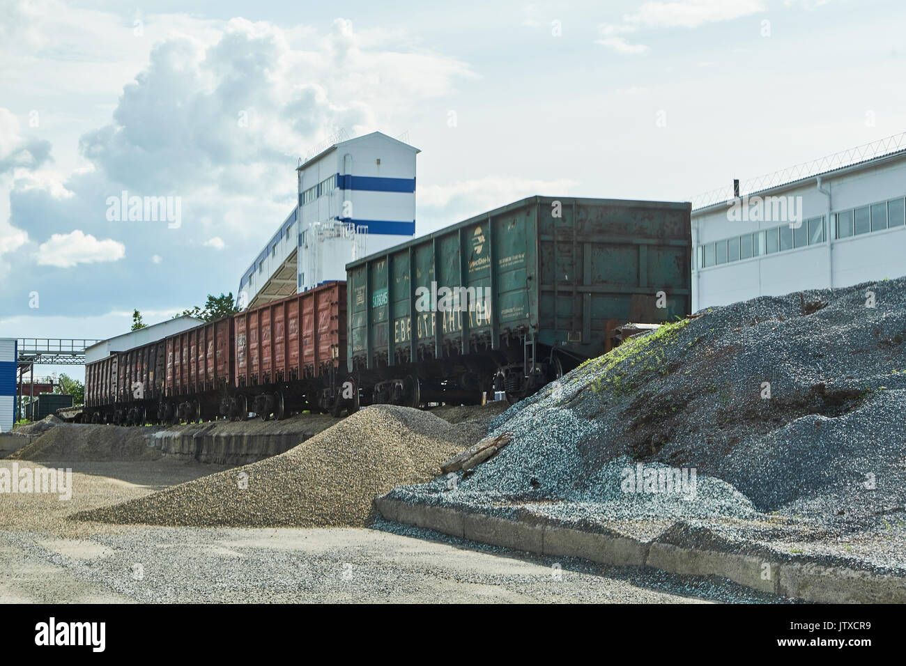 Manufacturing concrete slabs. reinforced concrete production Stock ...