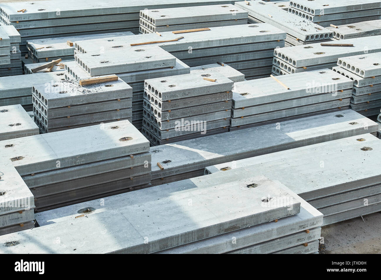 Manufacturing concrete slabs. reinforced concrete production Stock ...
