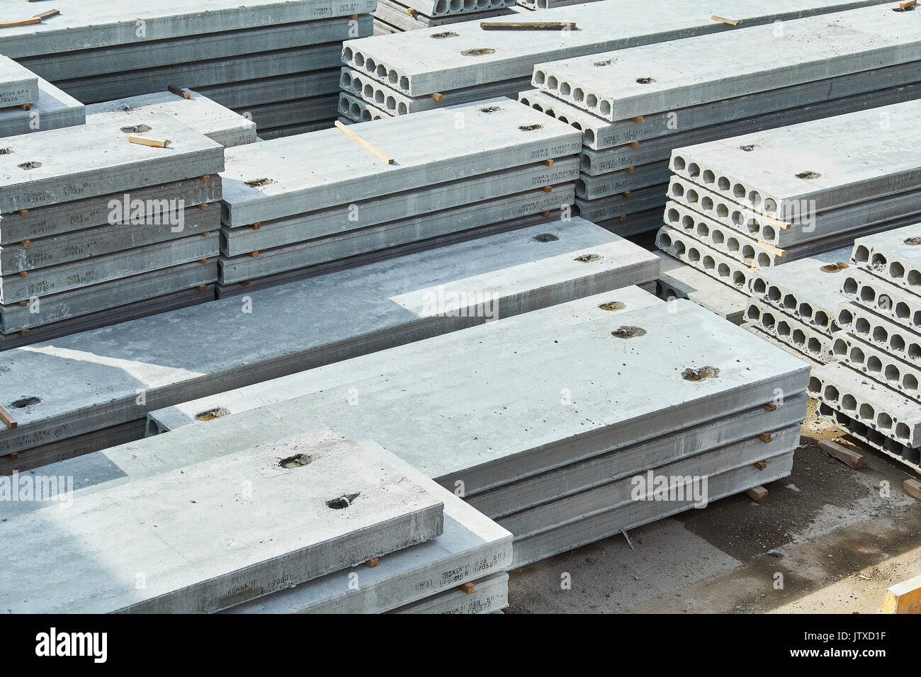 Manufacturing concrete slabs. reinforced concrete production Stock ...