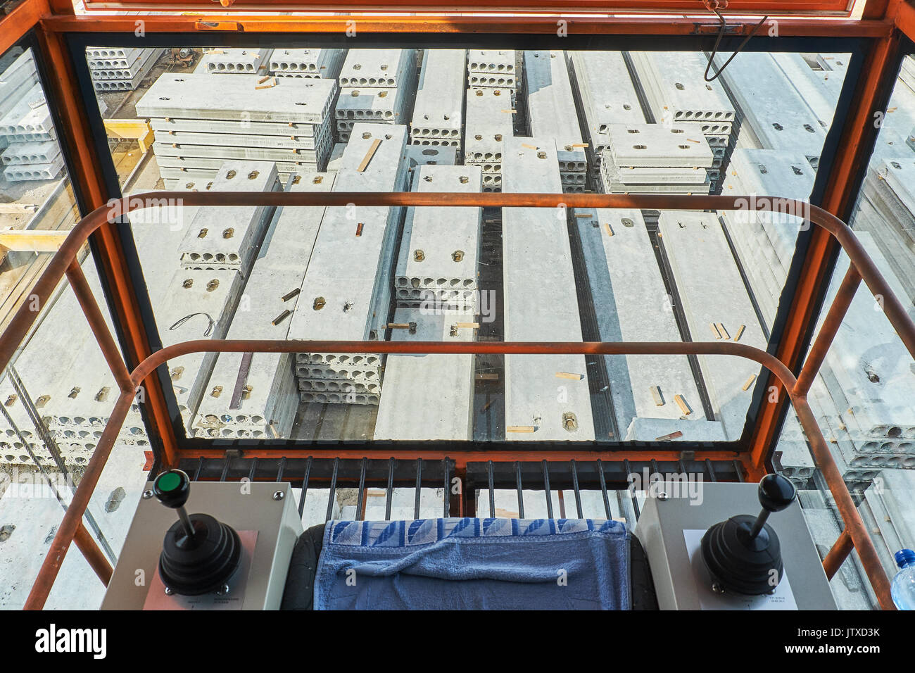 Manufacturing concrete slabs. reinforced concrete production Stock ...