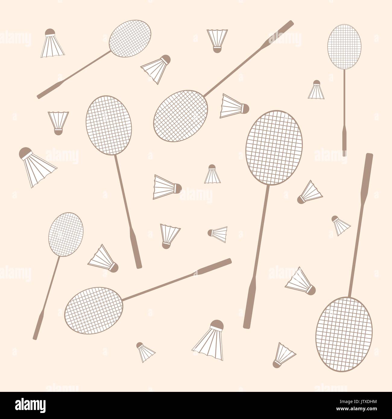 Nice picture of colorful badminton rackets and shuttlecocks on a ...