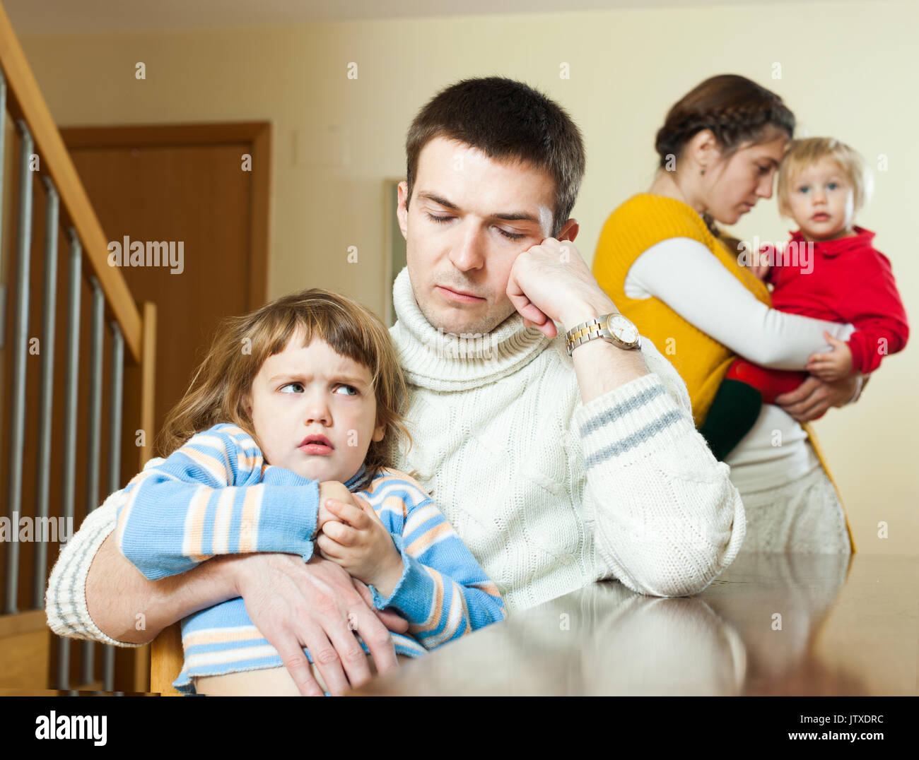 Family conflict. Young wife having conflict with husband at home Stock ...