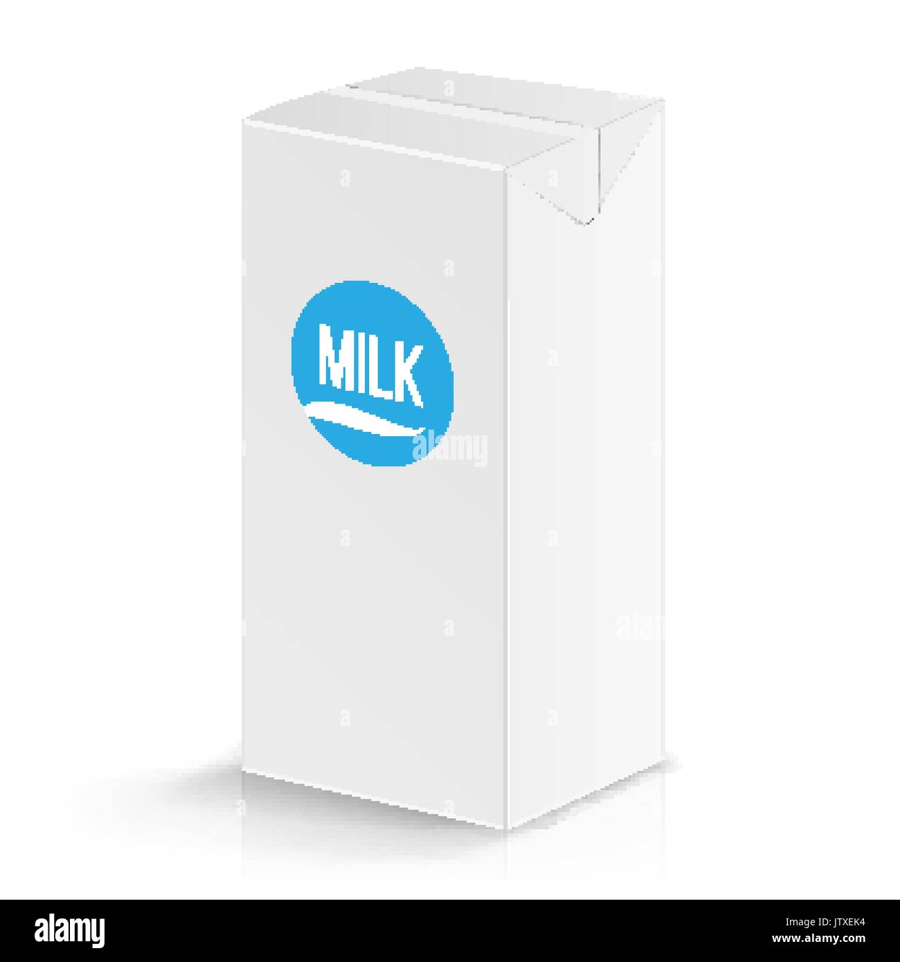 Milk Package Vector Mock Up. Realistic Illustration. Blank Box 1000 ml ...