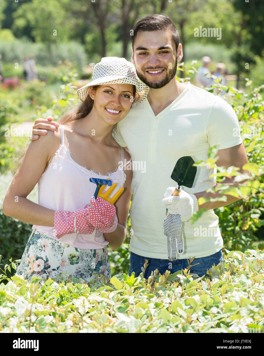adult family spends their summer vacation in the country Stock Photo ...